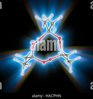 Triacetone triperoxide. Molecular model of the trimer form of the ...