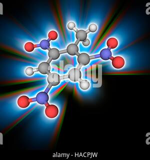 Chemical structure of Trinitrotoluene (TNT), an explosive molecule ...
