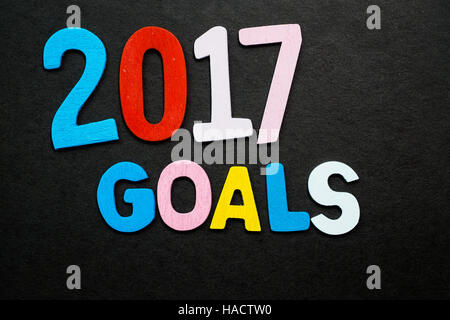 Colorful wooden letters forming the phrase "personal goals Stock Photo ...