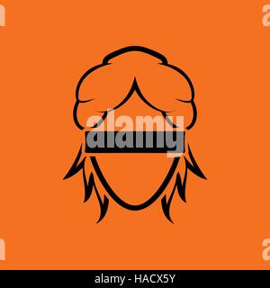Femida head icon. Orange background with black. Vector illustration ...