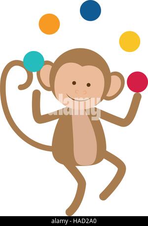 Happy monkey juggling balls illustration Stock Vector Image & Art - Alamy