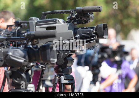 Video equipment for filming the conference and live streaming Stock ...