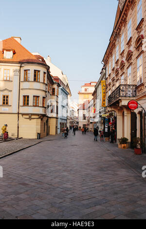 The old narrow streets of Bratislava, Slovakia Stock Photo - Alamy