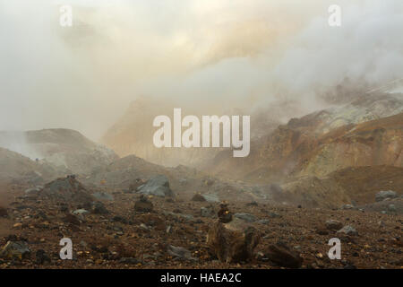 Beautiful slopes Mutnovsky volcano shrouded in clouds Stock Photo - Alamy