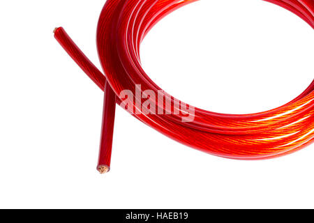 Bunch copper electric power cable isolated Stock Photo - Alamy