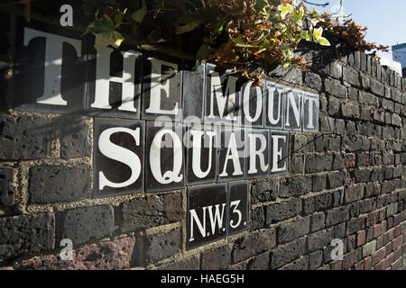 street name sign for the mount square, hampstead, london nw3 Stock ...