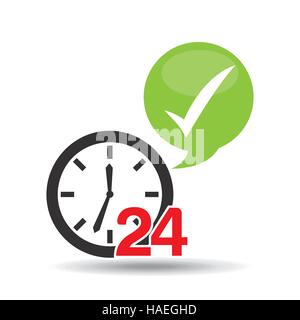 truck around clock free shipping service glyph icon vector illustration ...