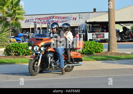 Harley Davidson Motorcycles at Galveston in Texas Stock Photo - Alamy