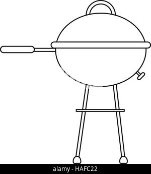 grill bbq picnic cooking outline Stock Vector Art & Illustration ...
