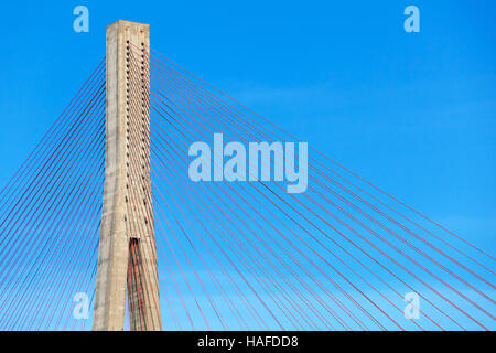 Skarnsund Bridge fragment, modern automotive cable-stayed bridge in ...