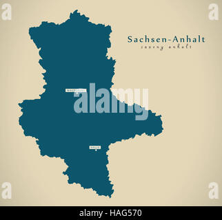 Map of Saxony-Anhalt Stock Photo - Alamy