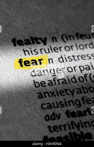 Dictionary definition of "Fear Stock Photo - Alamy