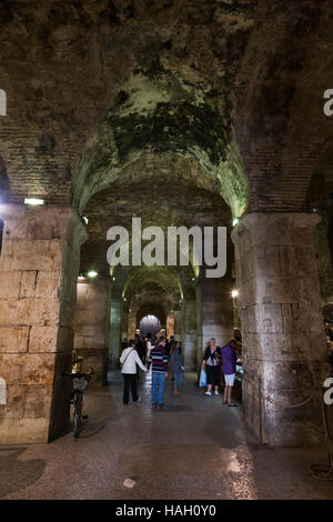Diocletian's Palace, underground city of Split. Croatia. Bearing walls ...