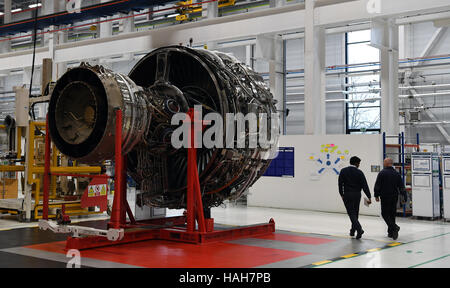 The Rolls Royce XWB engine assembly line at the Rolls-Royce's aero ...