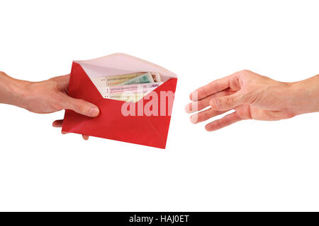 Hand hold a envelope and paper on the wooden background Stock Photo - Alamy