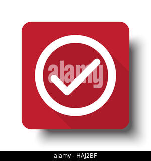 Check tick icon with long shadow. Application interface information and ...