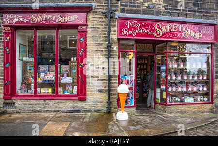 Mrs. Beighton’s Sweet Shop, Haworth village, Bronte country, Yorkshire ...