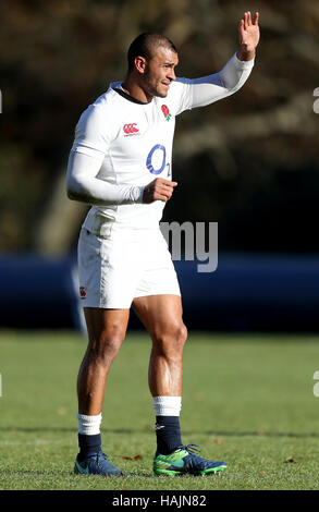 England's Jonathan Joseph during the training session at Kobe Misaki ...