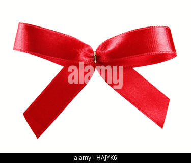 Elegant satin red ribbon bow isolated on white background Stock Photo ...