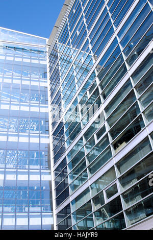 New modern large glass and concrete buildings in Strasbourg ...