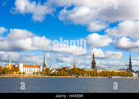 Old town of Riga summer day skyline with Daugava river Stock Photo - Alamy