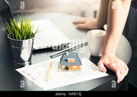 Man architect working on the project Stock Photo - Alamy