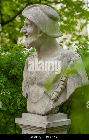 Sculptural bust of the ancient Greek philosopher Democritus in the ...