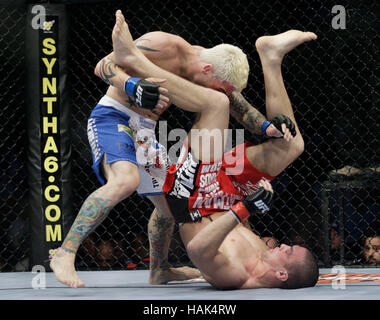 Kurt Pellegrino, top, fights Josh Neer during UFC 101 at the Wachovia ...