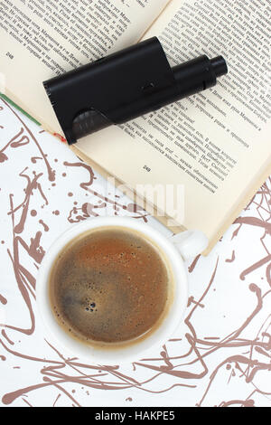 Vaping set and coffee Stock Photo - Alamy