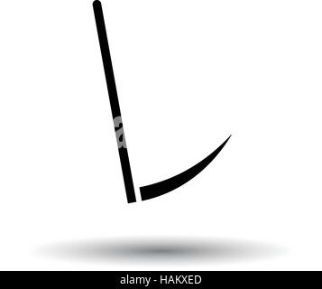 Scythe icon. White background with shadow design. Vector illustration ...