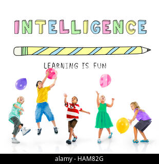 Education Learning Is Fun Children Graphic Concept Stock Photo - Alamy