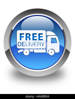 Free delivery truck icon isolated on 3d black round button abstract ...