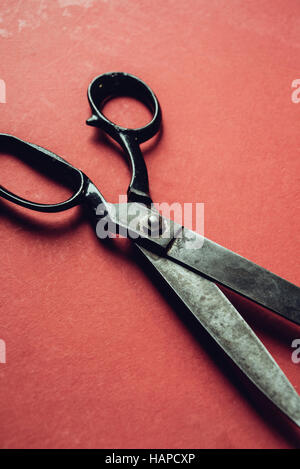 tailor's tools on a black background Stock Photo - Alamy