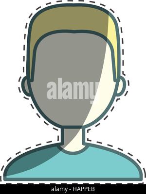 man character with cuttihng line vector illustration design Stock ...
