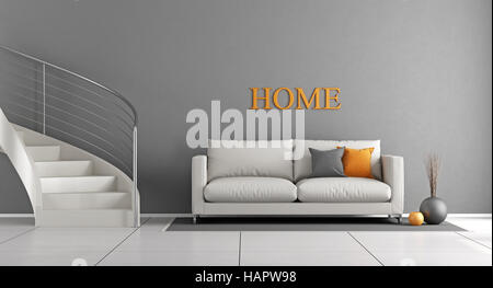 3D rendering of a modern white sofa isolated on a white background ...