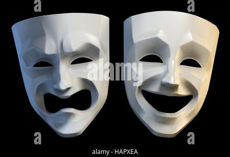 Theatrical masks expressing happy and sad emotions. Depression ...