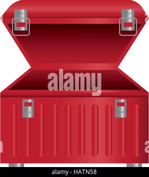red tool box over white background. repairs tools design. vector ...