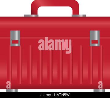 red tool box over white background. repairs tools design. vector ...