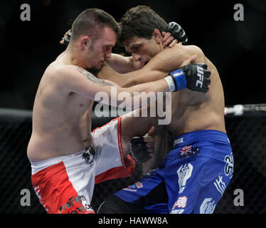 George Sotiropoulos, right, fights Jason Dent at UFC 106 at the ...