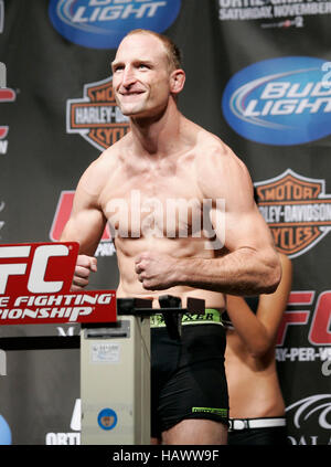 Brock Larson at the UFC 106 weigh-ins at the Mandalay Events Center on ...