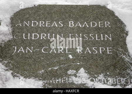 gravesite of former red army faction members andreas baader, gudrun ...