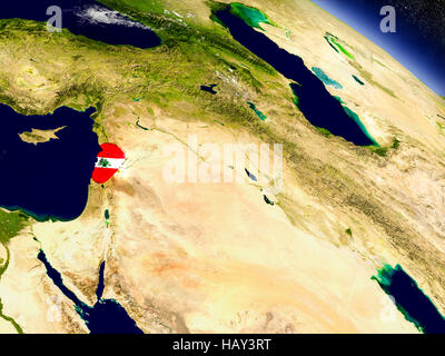 Lebanon from space on realistic model of planet Earth with country ...