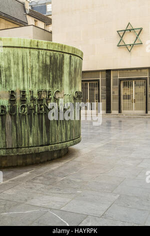 Courtyard of the Memorial de la Shoah is the Holocaust museum in Paris ...