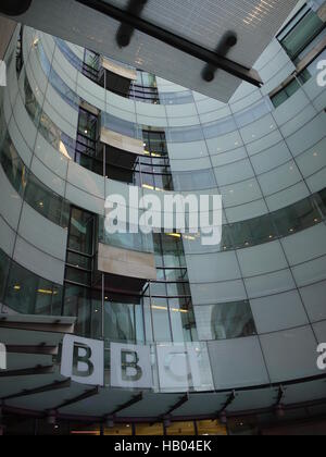The building of BBC, in central London, national TV and radio, with the ...