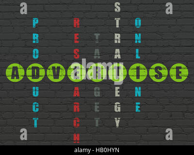 Advertising concept: Advertise in Crossword Puzzle Stock Photo - Alamy