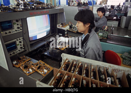 Television assembly line, Shanghai Television Factory, Shanghai, China ...