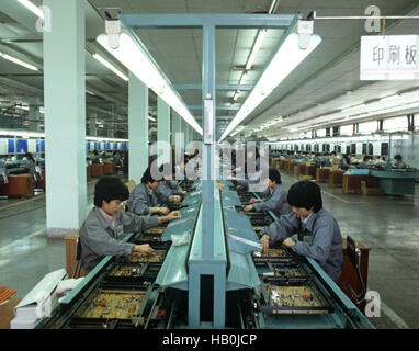 Television assembly line, Shanghai Television Factory, Shanghai, China ...