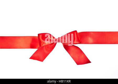 red ribbon with bow with tails isolated on white background Stock Photo ...