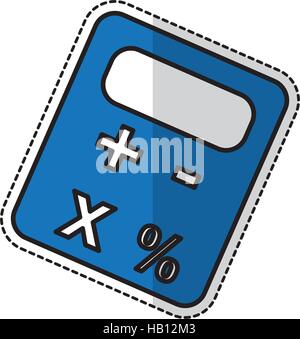 blue calculator device icon over white background. vector illustration ...