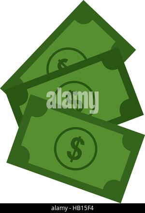 money green bills over white background. vector illustration Stock ...